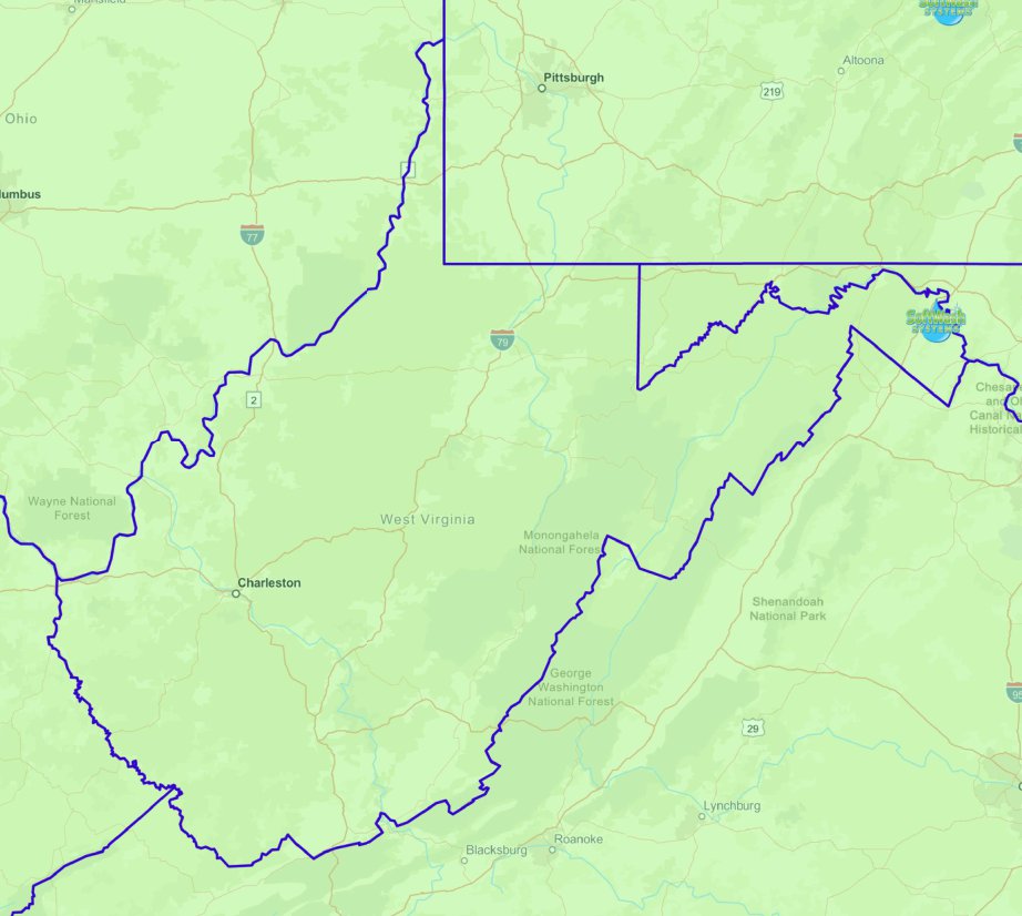 West Virginia map • SoftWash Systems